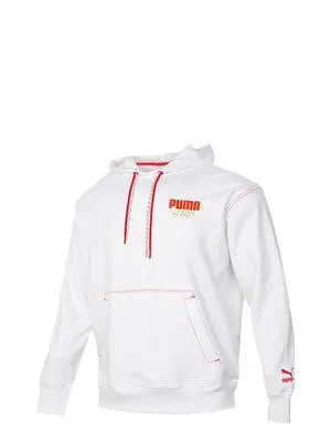 PUMA Yotox Hoodie With Contrast Stitching - White/red/yellow
