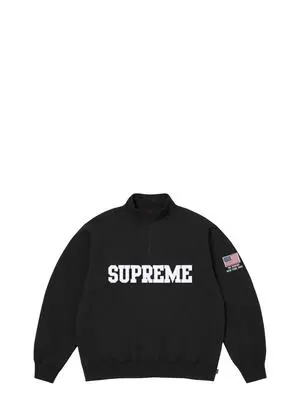 Supreme Ss26 Shop Flag Half Zip Pullover - Black