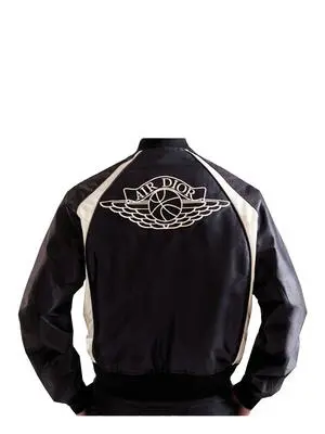 Dior X Air Joint Capsule Spliced Baseball Casual Jacket - Navy