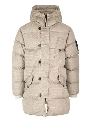 Stone Island Logo-patch Down Jacket - Beige