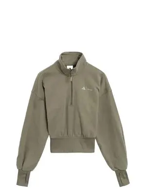 Adidas X Moon Boot Leggrn Crop Half Zip Sweatshirt - Green