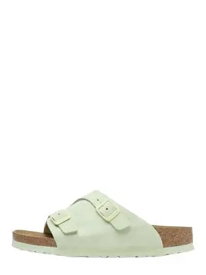 BIRKENSTOCK Birkenstock Zrich Suede Leather Narrow Fit Sandals 'faded Lime' Green/tan