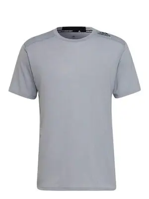 Adidas Solid Color Sports Logo Casual Round Neck Short Sleeve Gray - Default Color