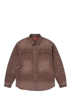 Supreme Ss26 Worn Snap Painter Shirt - Brown