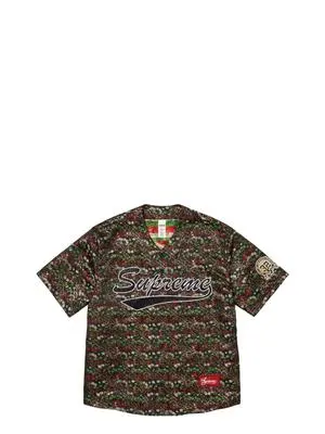 Supreme Floral Jacquard Baseball Jersey - Black