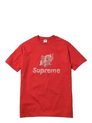 Supreme Ss17 Elephant Tee Small Printing Short Sleeve - Red