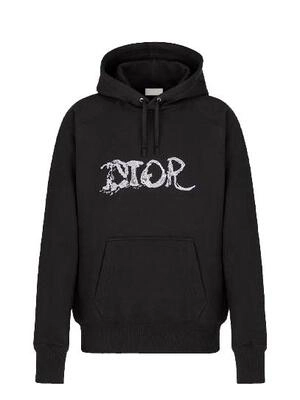 Dior X Peter Doig Crossover Fw21 Logo Embroidered Pullover - Black