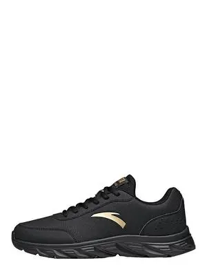 ANTA Running Series Leather Sneakers - Black/gold