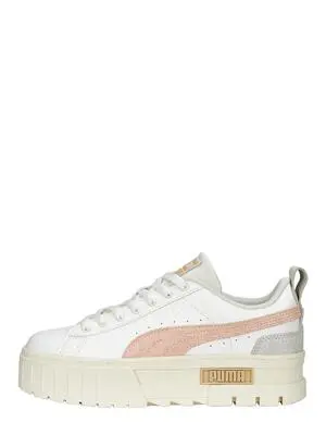 PUMA White Pink Low Top Sneakers - White/pink