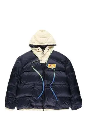 Off-White Zip Up Puffer Jacket - Dark Blue