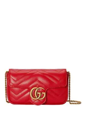 Gucci Gucci GG Marmont Matelassé Super Mini Bag Red