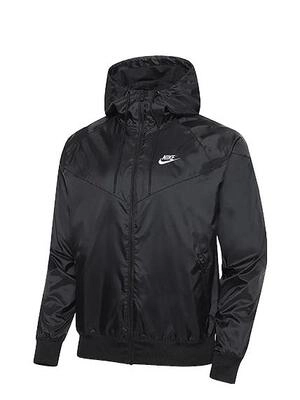 Nike Zipper Hooded Windproof Jacket - Black
