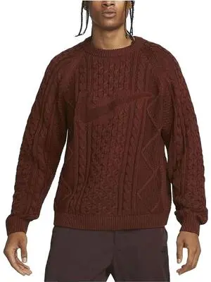 Nike Life Cable Knit Sweater - Burgundy