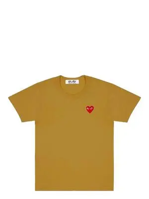 Play Comme Des Garcon COMME Des GARCONS PLAY Heart Logo T-Shirt Tan