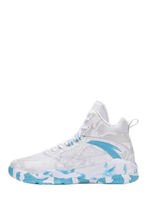 ANTA Badao Basketball High Top Sneakers - White/blue
