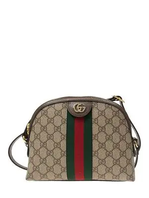 Gucci Gucci Ophidia GG Stripe Webbing Canvas Shoulder Bag Cream