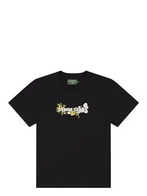 DENIM TEARS Cotton Floral Logo T-shirt - Black