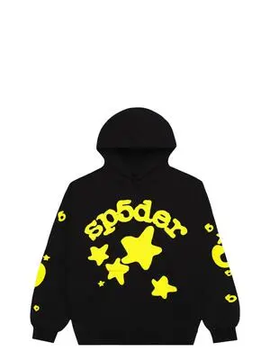 SP5DER Graphic Hoodie - Onyx/yellow