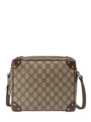 Gucci Monogram Shoulder Bag With Leather Detail - Cream
