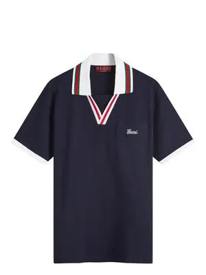Gucci Skipper Collar Polo Shirt - Navy