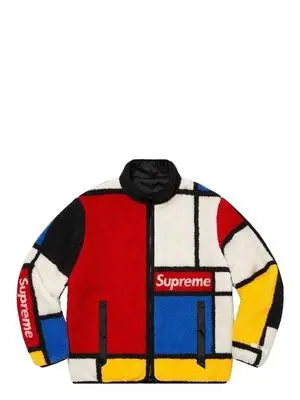 Supreme Reversible Colorblocked Fleece Jacket - Multi-color