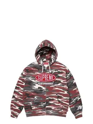 Supreme Performance Zip Up Hooded Sweatshirt - Red Camo