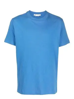 Off-White Fw22 Back Large Logo Printing Round Neck Short Sleeve Blue T-shirt - Peacock