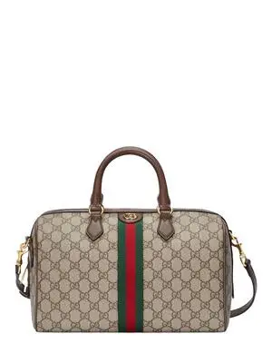 Gucci Ophidia Gg Medium Top Handle Bag - Beige/ebony