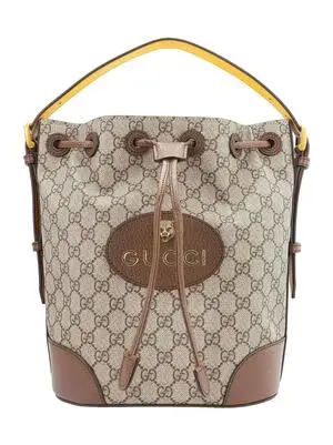 Gucci Neo Vintage Tiger Head Logo Drawstring Backpack - Brown