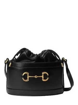 Gucci Horsebit 1955 Drawstring Bucket Bag - Black