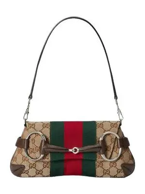 Gucci Gucci Horsebit Chain Small Shoulder Bag Beige/ebony