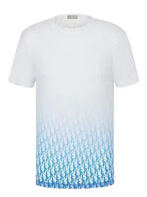 Dior Gradient Plain Knitted Oblique Print For - White
