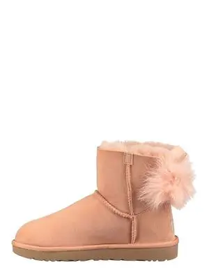 UGG Fluff Bow Mini Boots - Pinkred