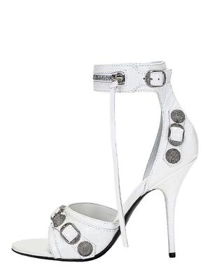 Balenciaga Balenciaga Cagole 110mm Strappy Sandals White/silver