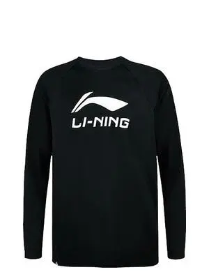LI-NING Badminton Series Quick Dry Long Sleeve T-shirt - Black/white