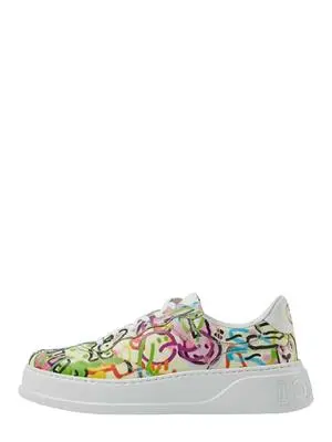 Gucci Graffiti Print Platform Sneakers - Ivory/multi Color