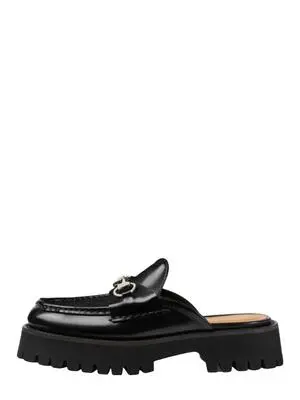 Gucci Mule With Horsebit Leather - Black