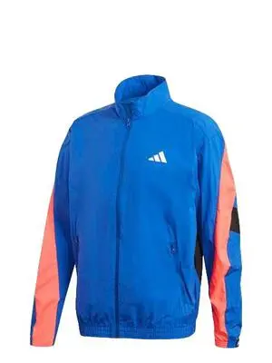 Adidas Woven Track Jacket With Contrast Paneling And Logo - Blue