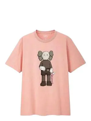 Uniqlo X Kaws Graphic Ut T-shirt - Water Pink