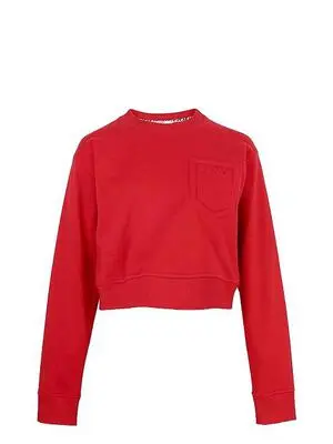 Fendi Logo Print Cropped Sweatshirt - Red