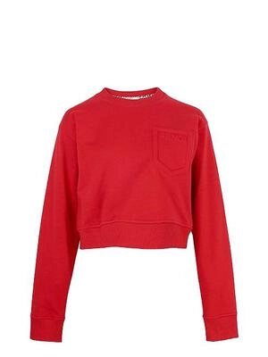 Fendi Logo Print Cropped Sweatshirt - Red