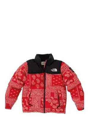 The North Face THE NORTH FACE Nuptse Bandana Print Down Jacket Red