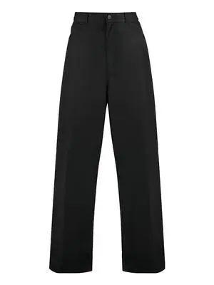 Balenciaga Cotton Trousers - Black