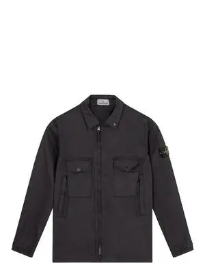 Stone Island Cotton Zip-up Overshirt - Black