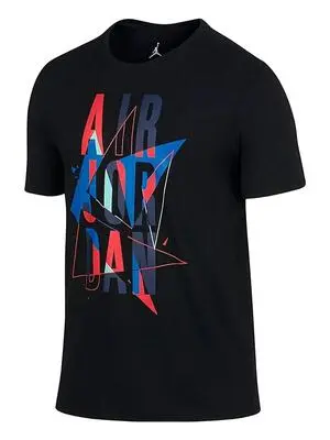 JORDAN Retro 8 Aqua Short Sleeve T-shirt 'black - Black/multi-color