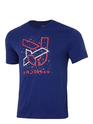 JORDAN Casual Sports Round Neck Short Sleeve - Blue