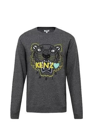 Kenzo Embroidered Tiger Head Sweatshirt - Grey