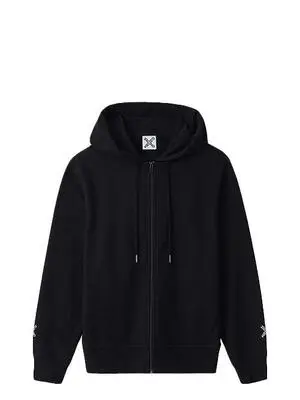 Kenzo Alphabet Printing Hooded Zipper Hoodie - Black