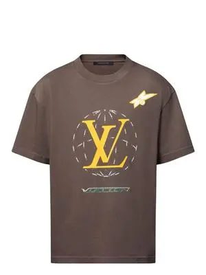 LOUIS VUITTON Washed Embellished Cotton T-shirt - Brown