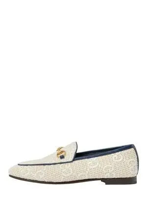 Gucci Princetown Gg-supreme Canvas Backless Loafers - White